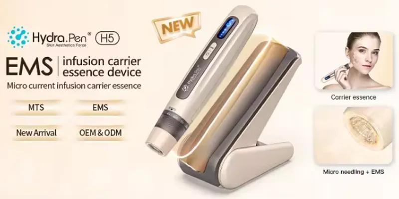 Dr pen微針新款 Hydra Pen H5 精華輸液微針筆金色 四級EMS技術 6檔可調速度 專業級抗衰老護理
